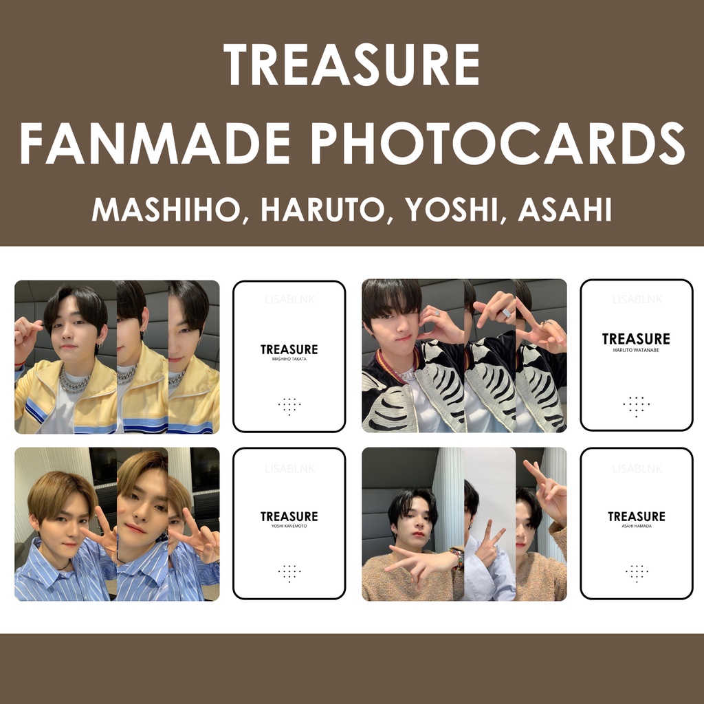TREASURE HARUTO MASHIHO YOSHI ASAHI FANMADE SELCA PHOTOCARD (UNOFFICIAL ...