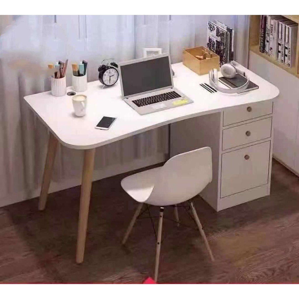 WXD Computer Desk Home Desk Table with Three Drawers Computer Desk ...