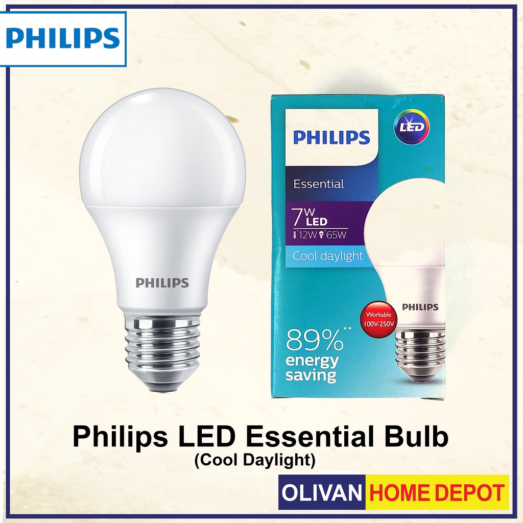 PHILIPS Led Essential Bulb 5, 7, 9, 13 Watts Cool Daylight/Warm White ...