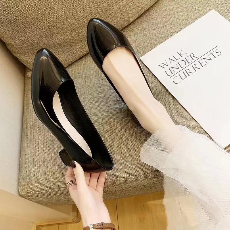 #617 Black shoes school shoes rubber shoes for women’s girls | Shopee ...