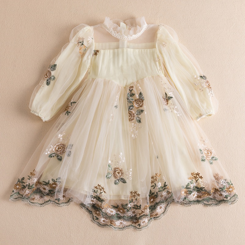 WFRV Flower Girl Dress Baby Girl Long Sleeve Dress Infant Princess ...