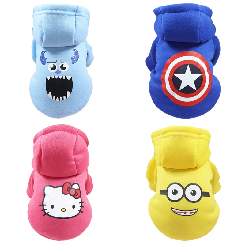 Cartoon Dog Hoodies Pet Dog Clothes For Dogs Coat Jacket French Bulldog ...