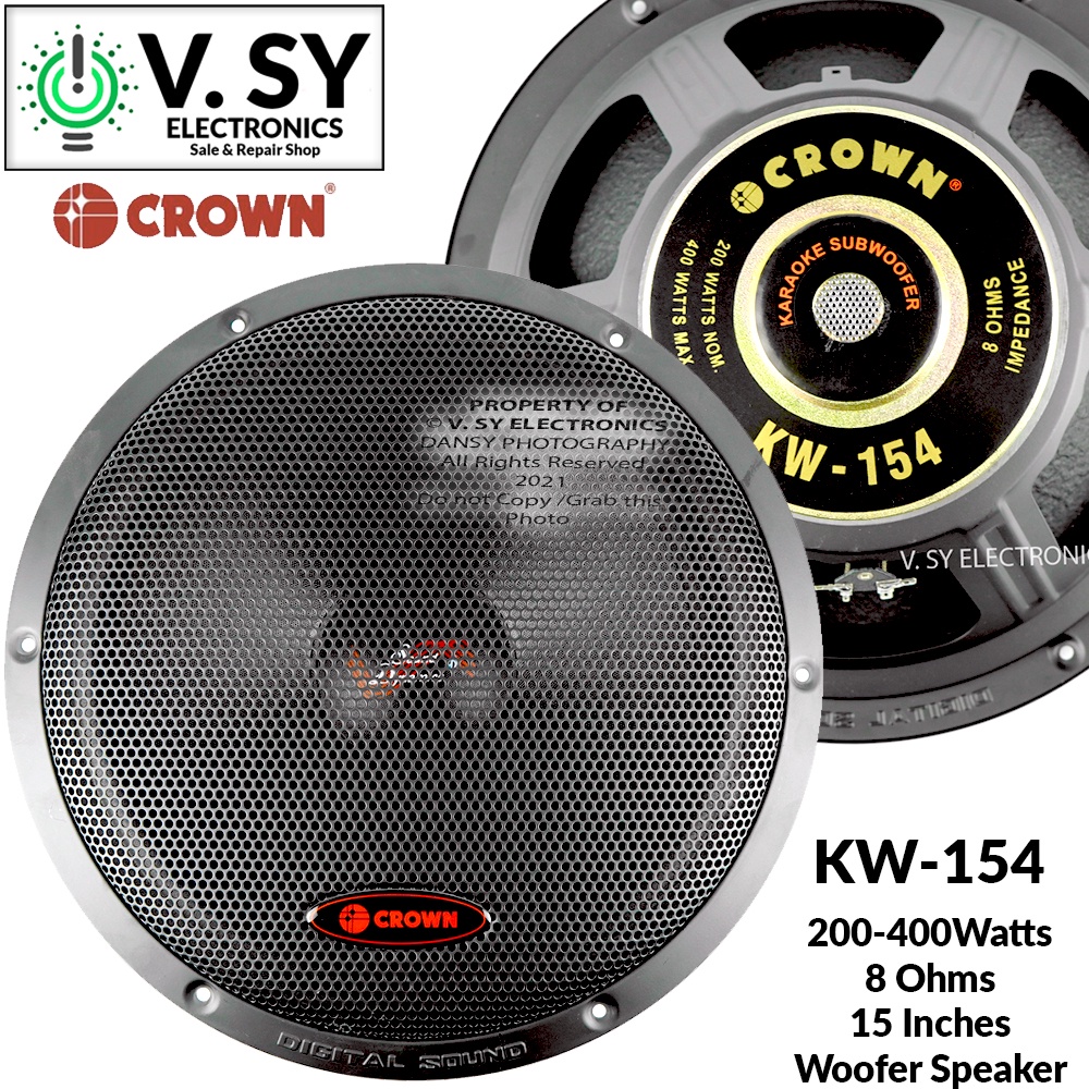 CROWN KW-154 15 Inches 400 Watts 8 Ohms Woofer Speaker | Shopee Philippines