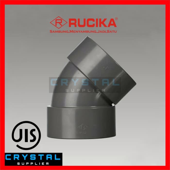 KNIE 45 PLAIN RUCIKA 5" inch D-45L PVC / ELBOW Knee 45 degrees | Shopee ...