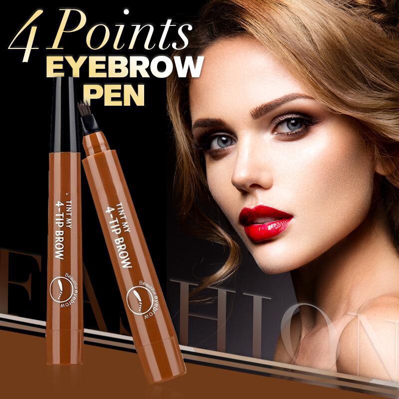 4 Points Eyebrows Pen 4D Hair-like Eyebrow Tattoo Pen Waterproof Fine ...