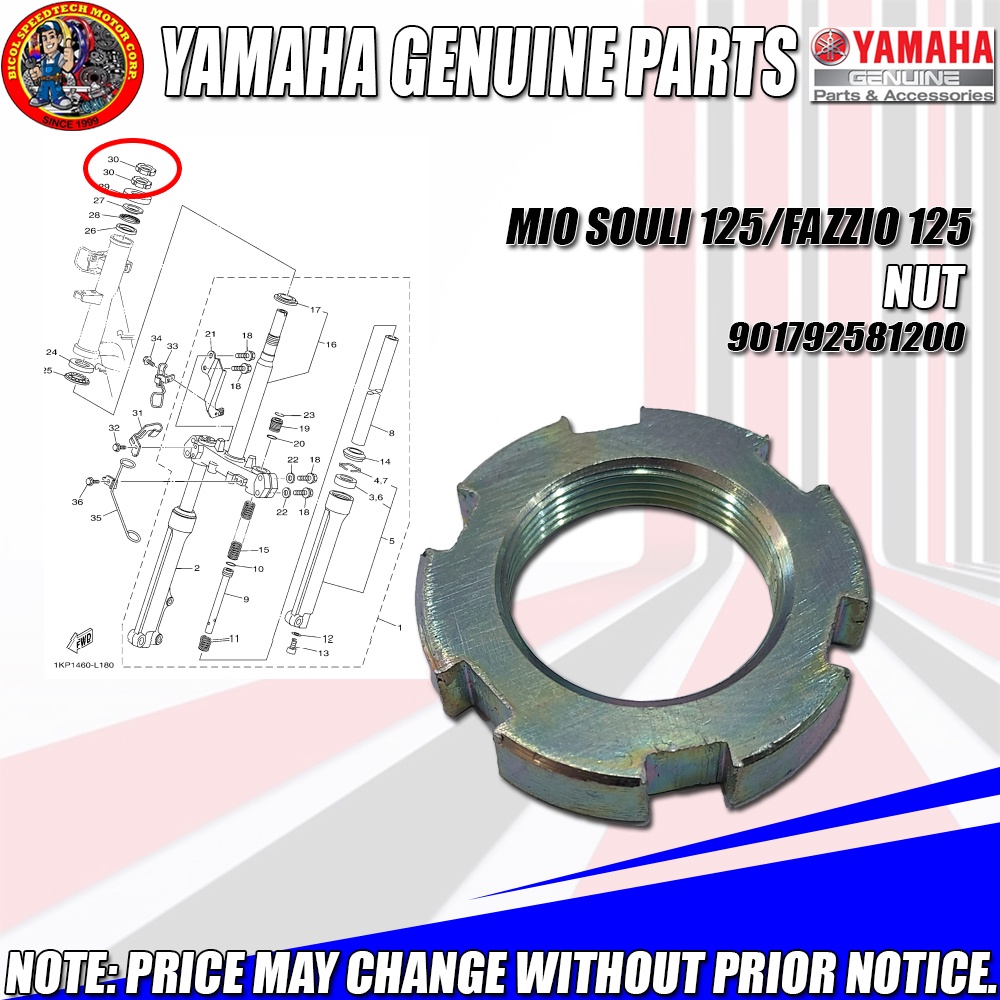 MIO SOUL I 125/FAZZIO 125/SNIPER 150 NUT (YGP) (Genuine: 90179-25812 ...
