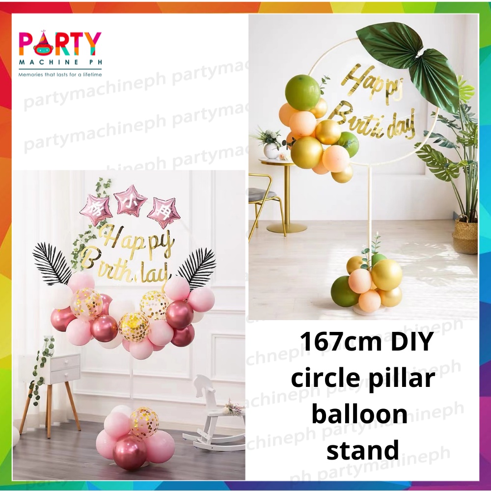 DIY balloon ring pillar balloon stand/ balloons circle stand pillar ...