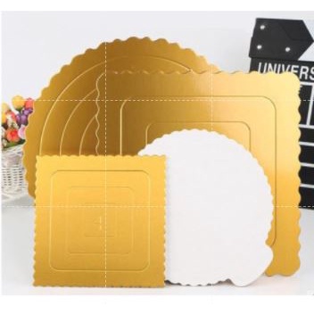 5pcs High Quality Cake Board 2mm Thick Round Square Gold White Cake ...
