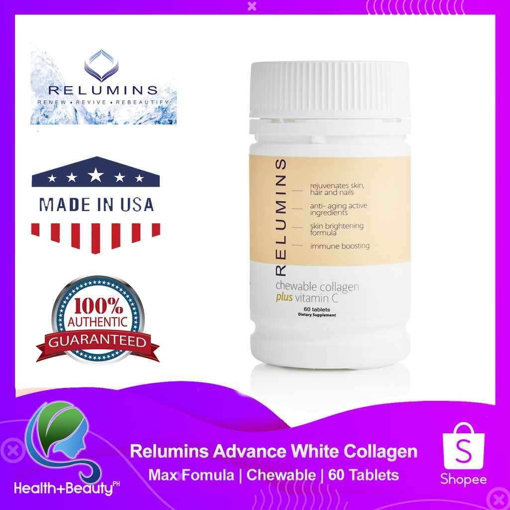 Relumins Advanced White Collagen Chewable 60 Tablets (FDA Approved ...