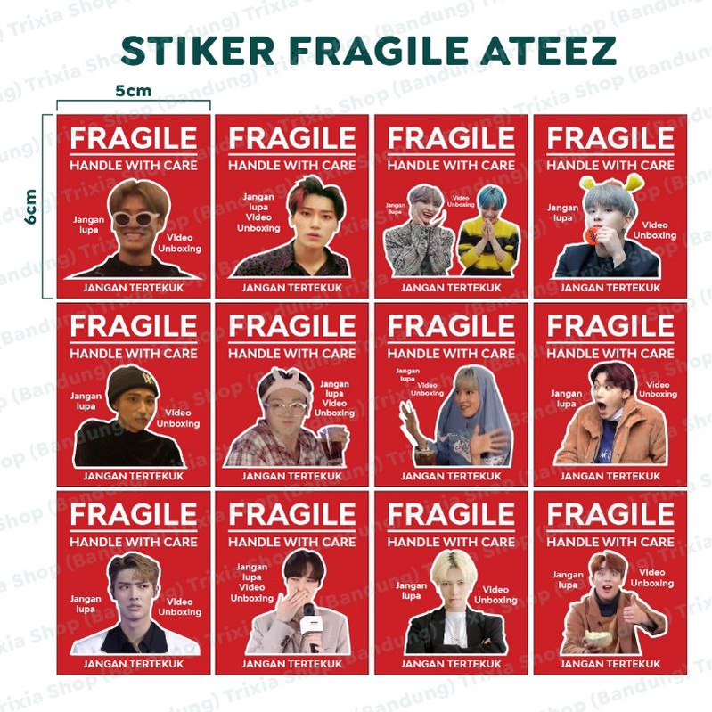 [ATZ] Fragile Vinyl Sticker Meme Ateez Duct Tape Fanart | Shopee ...
