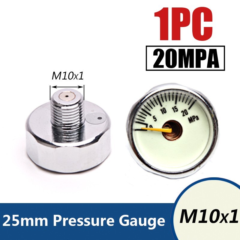 1PCS 25mm High Pressure Gauge PCP Air Refilling 5Mpa 10Mpa 20Mpa 30Mpa ...