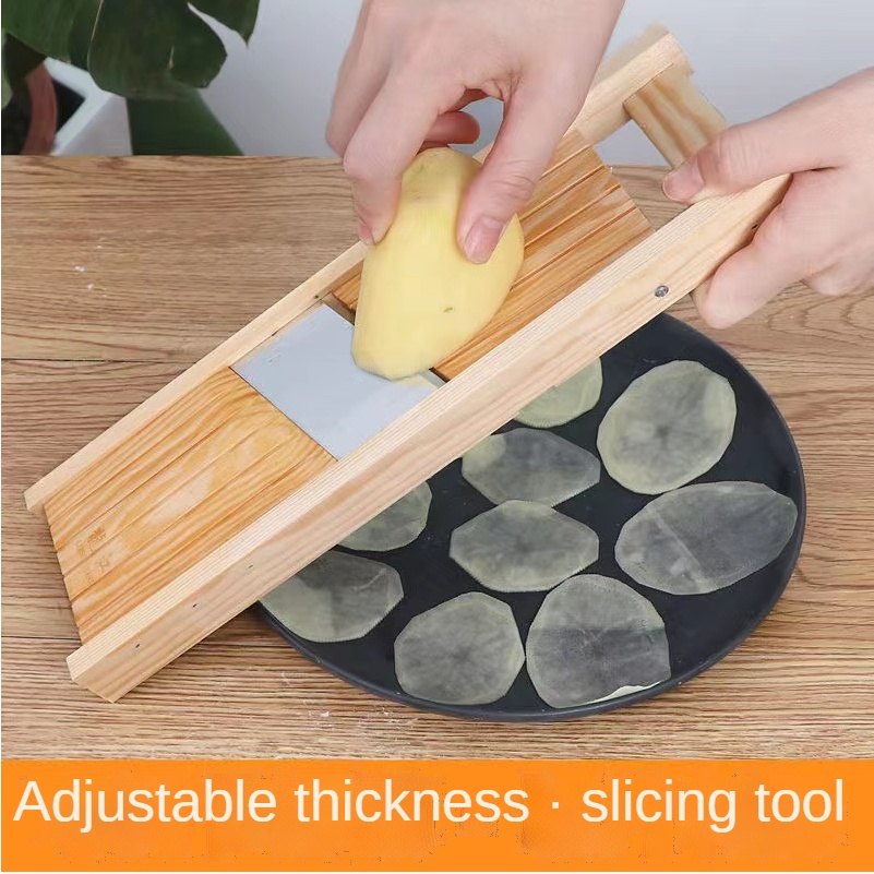 Adjustable Thickness Potato Chips Slicer Manual Kitchen Potato Roasting ...