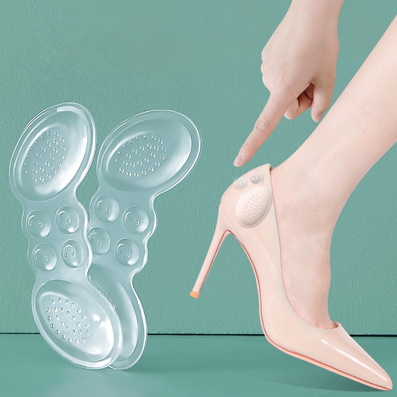 1 Pair Transparent Heel Liners Silicone Heel Sticker Insoles Anti-wear ...