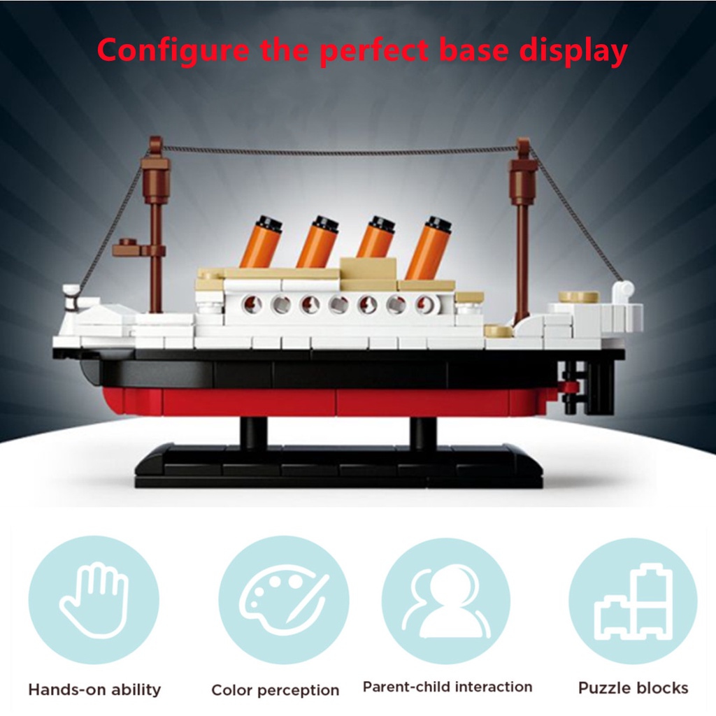 Sluban Building Blocks Educational Kids Toy B0576 Titanic Ship Model ...