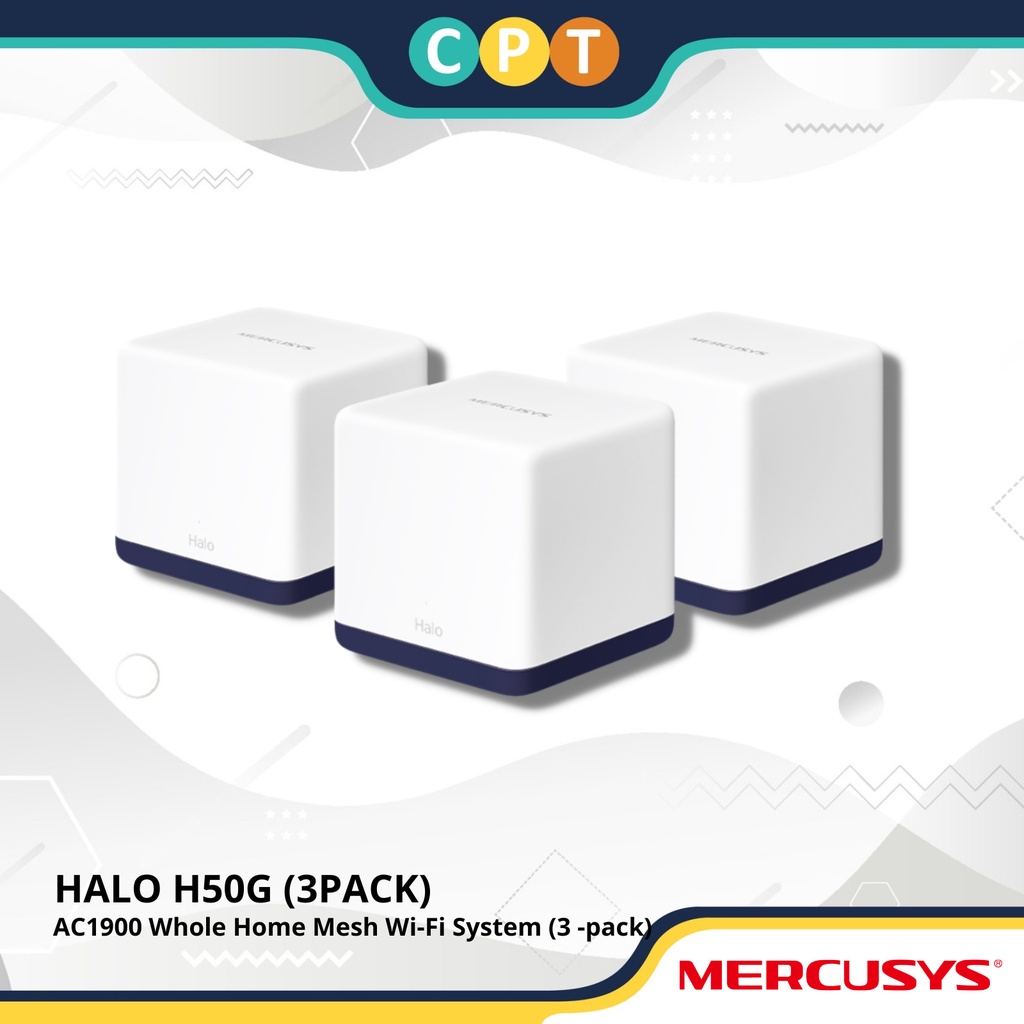 Mercusys Halo H50G (3-Pack) AC1900 Dual Band Whole Home Mesh Wi-Fi ...