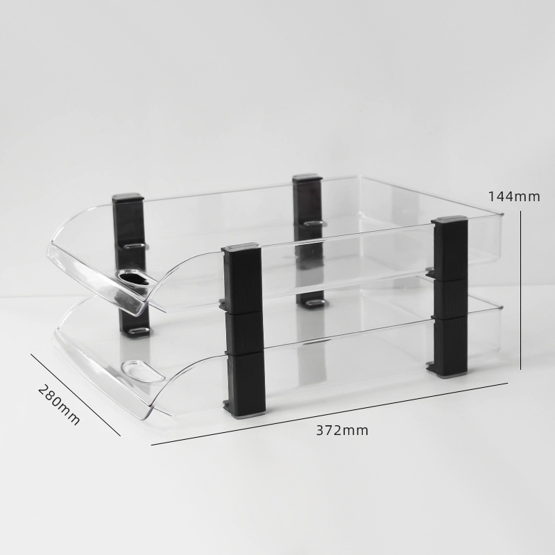 Two layers / Three layers File Tray Acrylic Organizer Office files ...