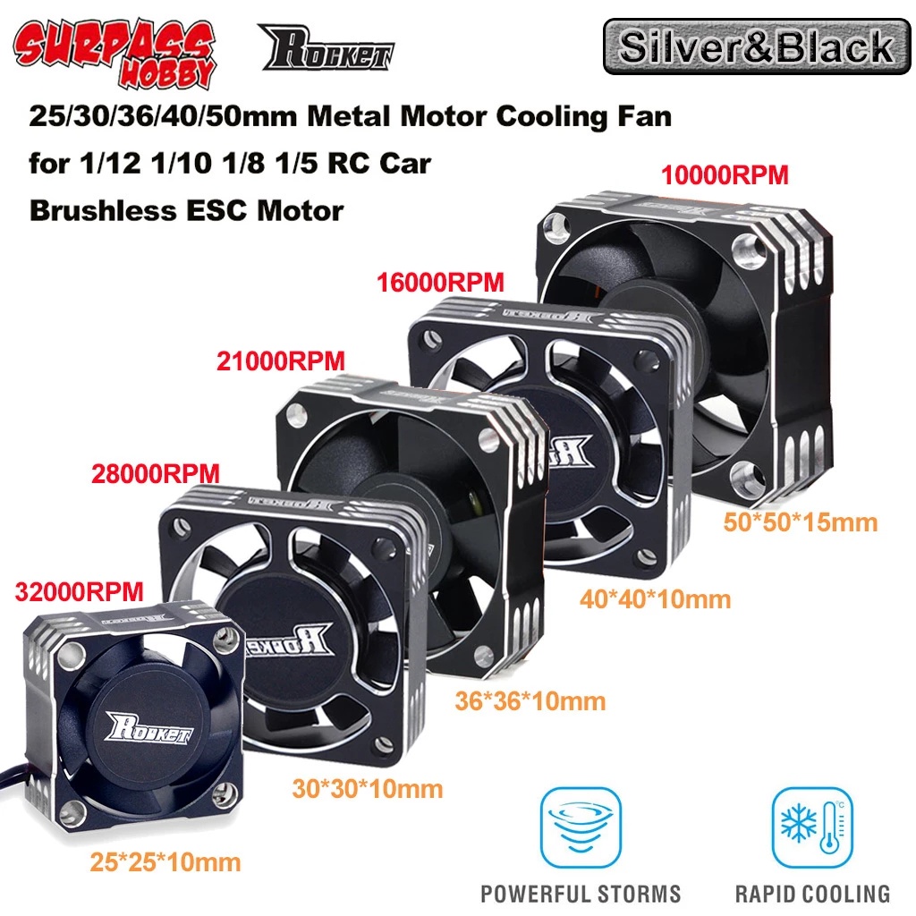 SurpassHobby Rocket 25mm 30mm 36mm 40mm 50mm Cooling Fan | Shopee ...