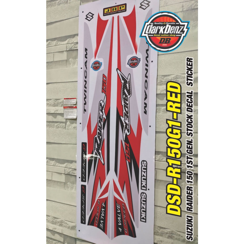 Suzuki Raider 150 First Generation Stock Sticker Decal - Complete Set ...