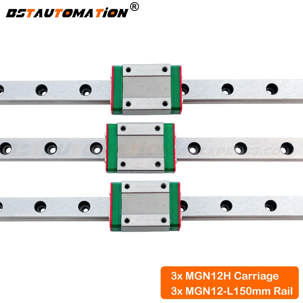 Linear rail 3pcs MGN12 150mm Linear Guide with MGN12H block bearing slide for CNC parts | Shopee ...