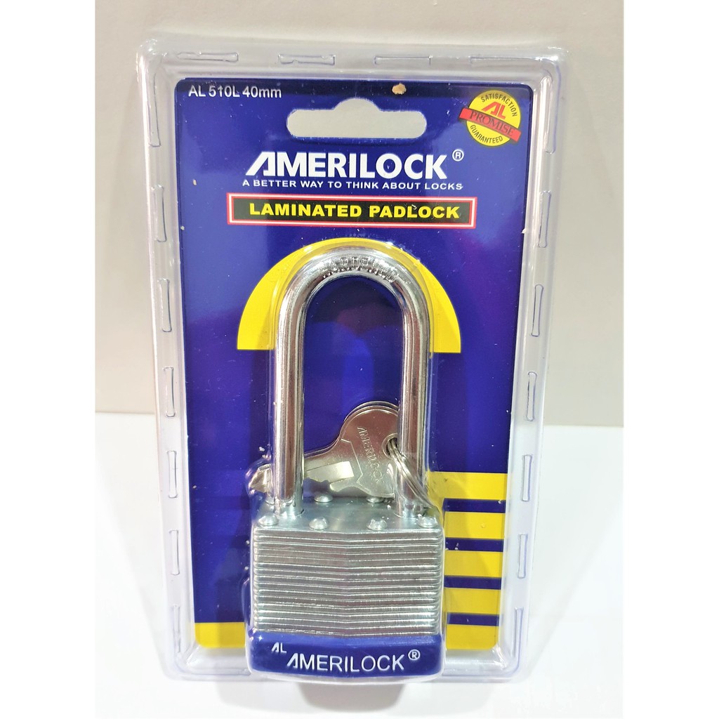 Amerilock 40mm Laminated Padlock Long Shackle | Shopee Philippines
