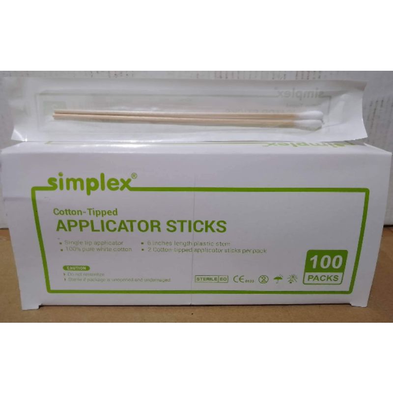 Simplex Cotton Applicator Stick Sterile (100pcs/Pack) | Shopee Philippines