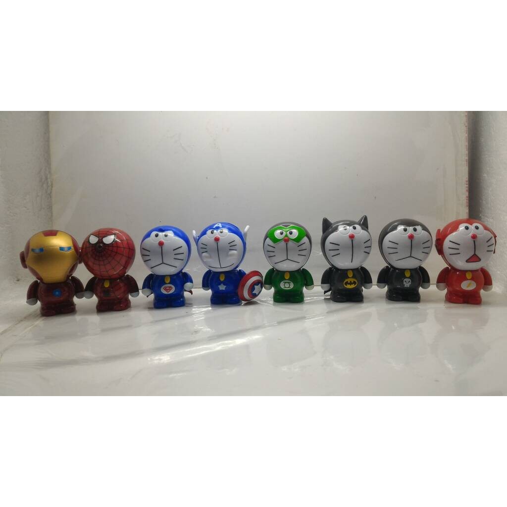Doraemon Ironman Batman Superman Spiderman Superhero Figure Display ...