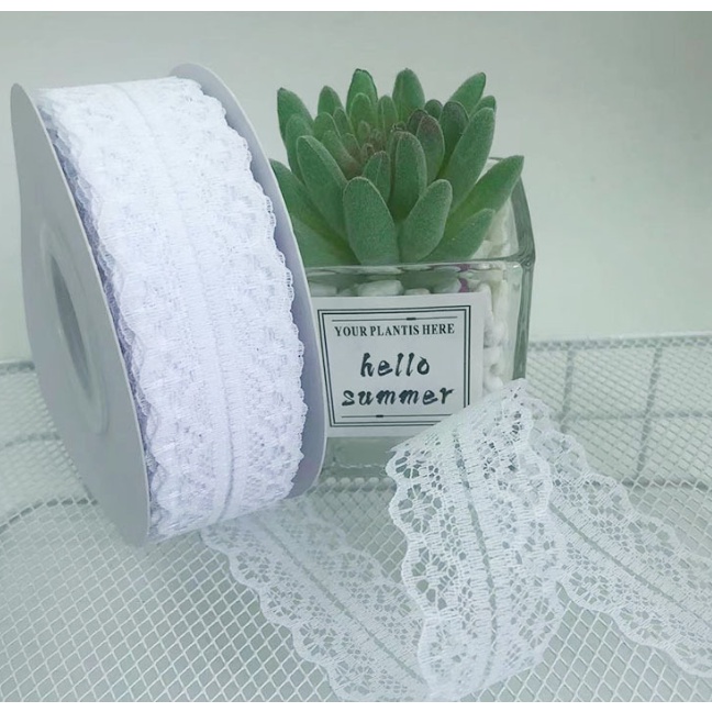 3cm (25Yards) Roll lace ribbon DIY made lace streamer bow edging gift ...