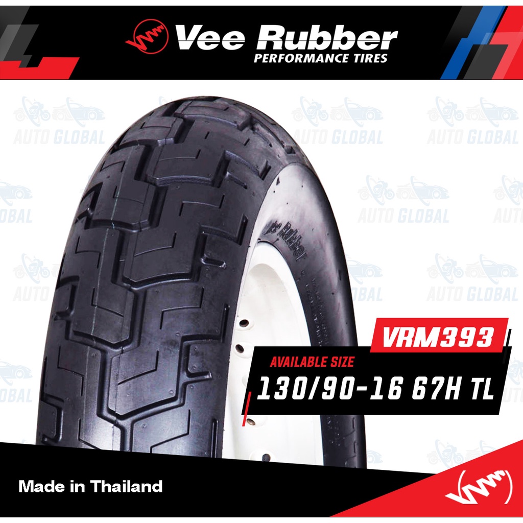130/90-16 TL Vee Rubber VRM393 F ( FRONT ) 130/90 - 16 TL 67H (Tubeless) Motorcycle Tires ...