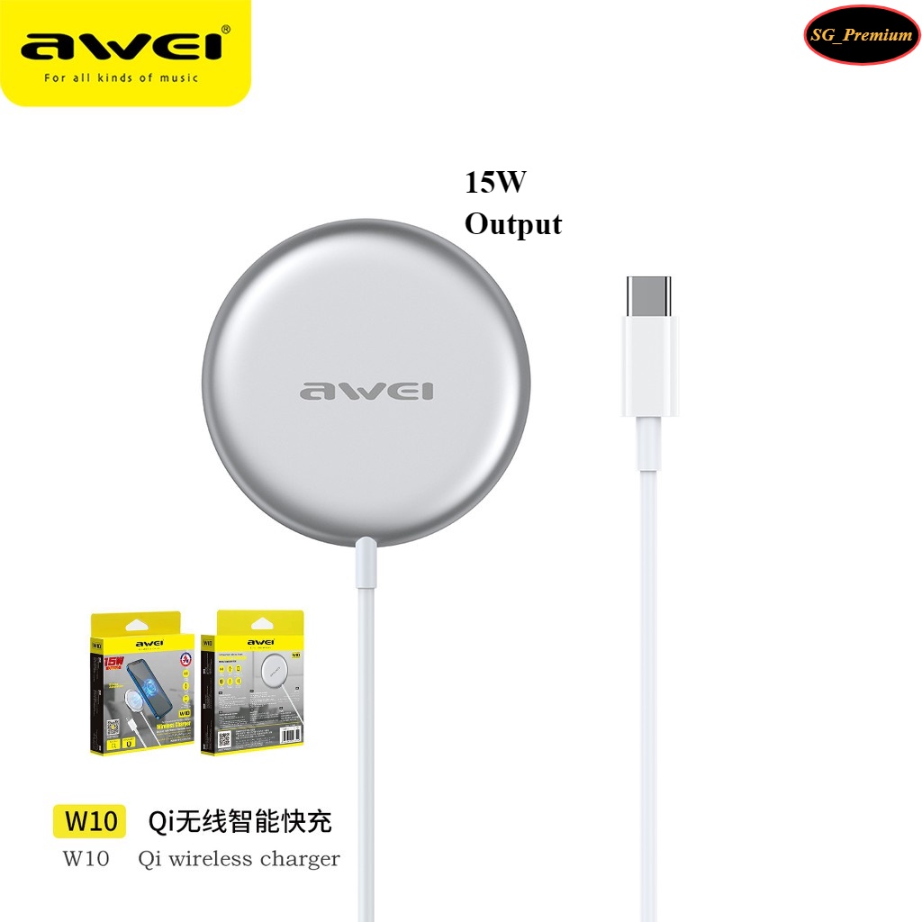 SG_Premium Awei W10 Wireless Magnetic Charger 15W High Output Type C 1 ...