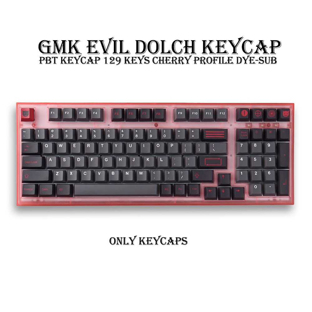 GMK EVIL DOLCH PBT Keycap 129 Keys Cherry Profile DYE-SUB Keycaps For ...
