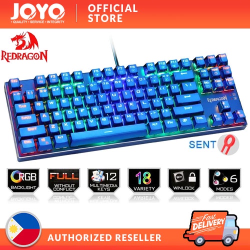 REDRAGON K566-RGB MECHANICAL GAMING KEYBOARD METALLIC BLUE COATING (BLUE SWITCH ) | Shopee ...