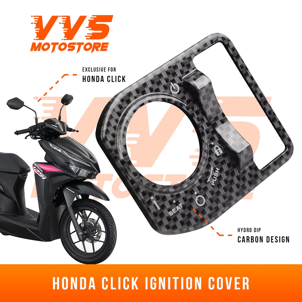 Honda Click Ignition Cover 6D Carbon With M3 Tape | Shopee Philippines