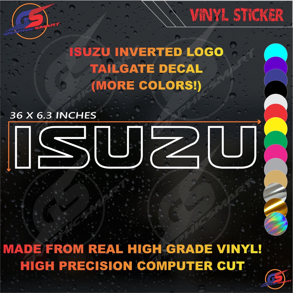 ISUZU Tail-Gate Inverted Decal More Colors! High Quality Vinyl Weather ...