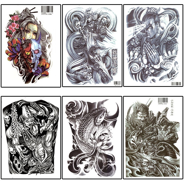 Itim na Naka-istilong 3D Bagong Man's Half Sleeve Arm Temporary Totem ...