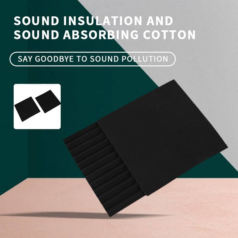 1/12 Pcs Acoustic Sponge Studio Foam Panel Soundproof Sounds Absorption ...