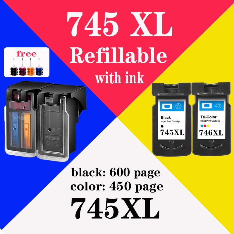Canon 745 746 cartridge PG745XL CL746XL ink cartridge for Canon MG2170 ...