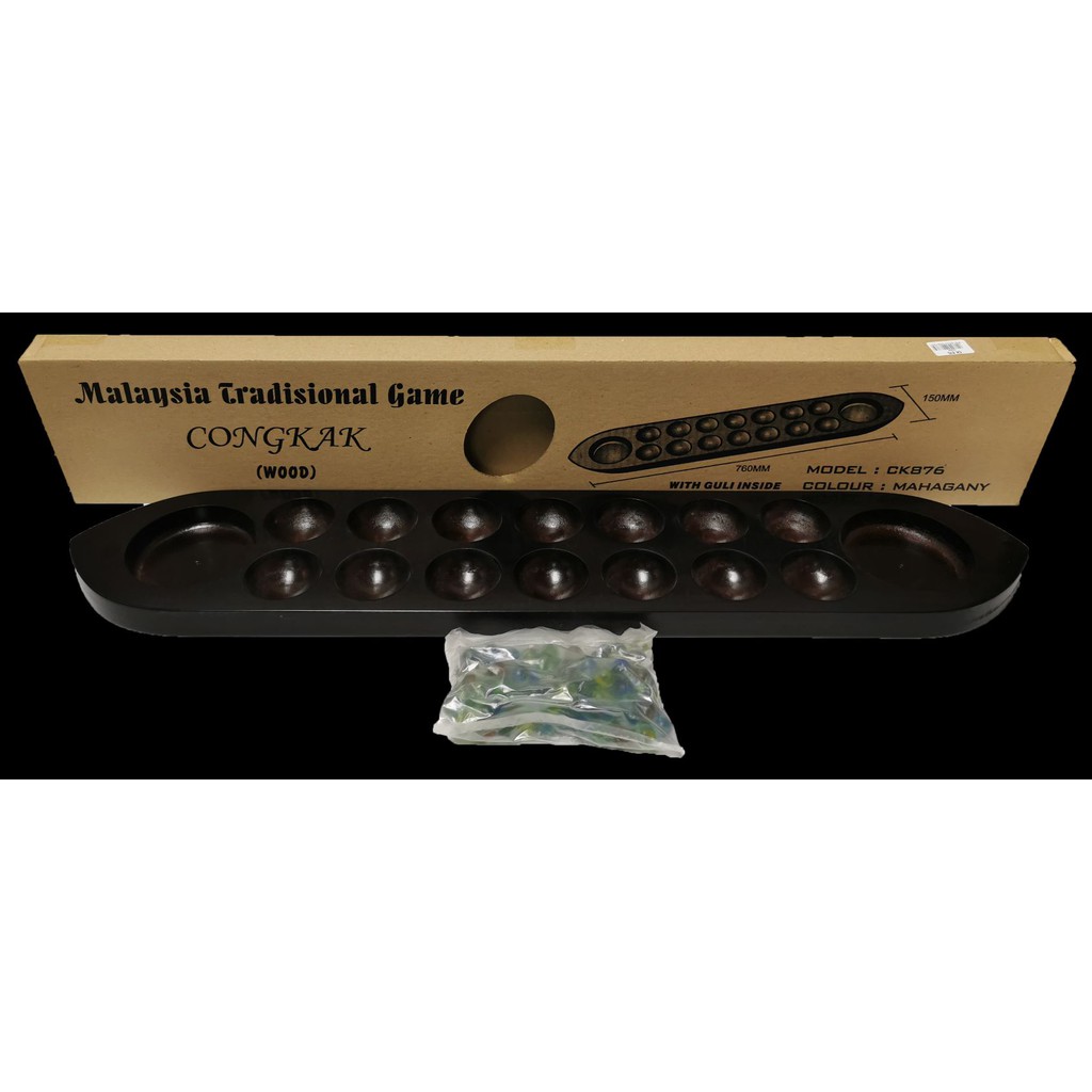 CONGKAK WOOD WITH GULI / MALAYSIA TRADITIONAL GAME / CONGKAK KAYU ...