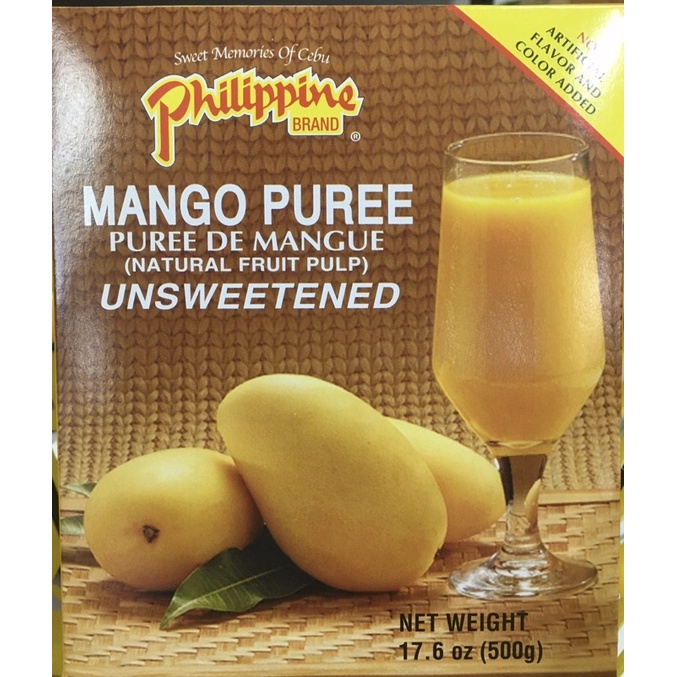 Philippine Mango Puree Natural fruit pulp Puree de Mangue UNSWEETENED ...