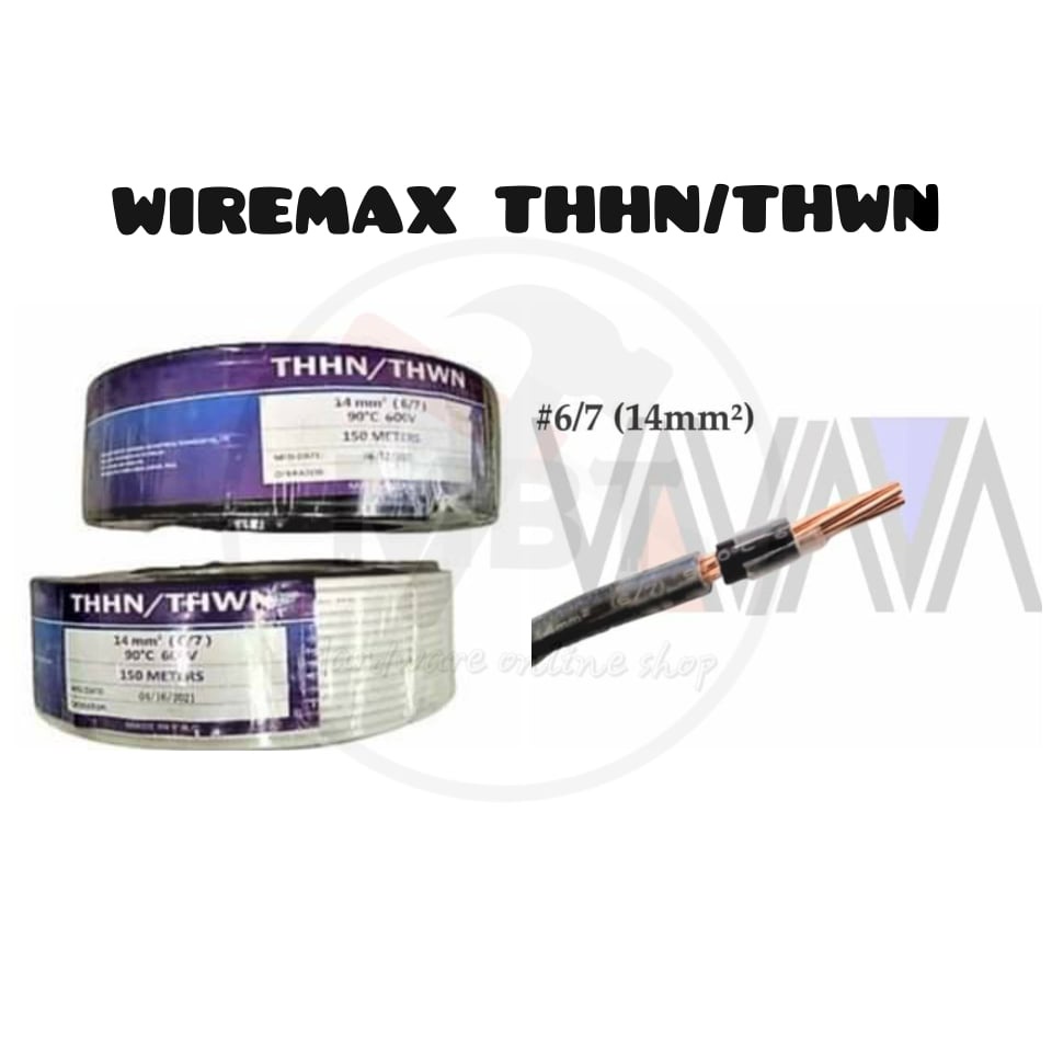 WIREMAX THHN/THWN #6/7 (14mm²) Electrical Wire 150 Meter Per Roll HIGH ...