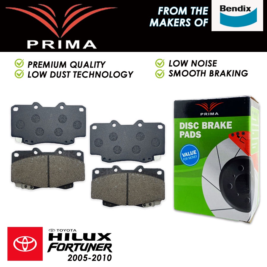 FRONT BRAKE PAD SET Toyota Hilux 4x4 / Fortuner 2005-2010 (4PCS) PRIMA ...