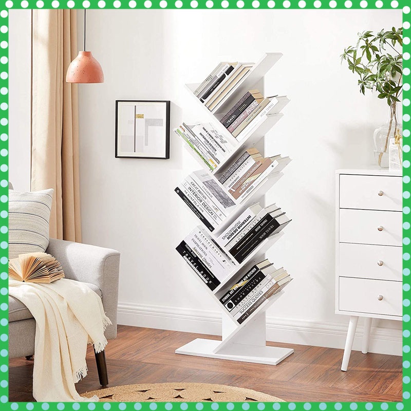 9-story tree-shaped bookshelf Simple floor-to-ceiling bookcase Multi ...