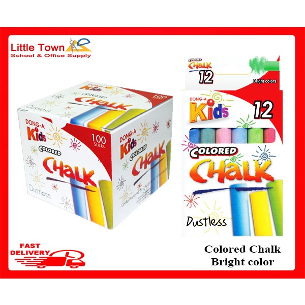 Dong-A Colored Chalk bright color for kids dustless | Shopee Philippines