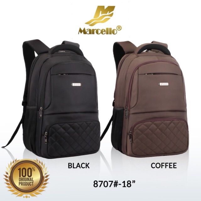 BACKPACK MARCELLO 8707 Original Quality (Free Rain Cover) | Shopee ...