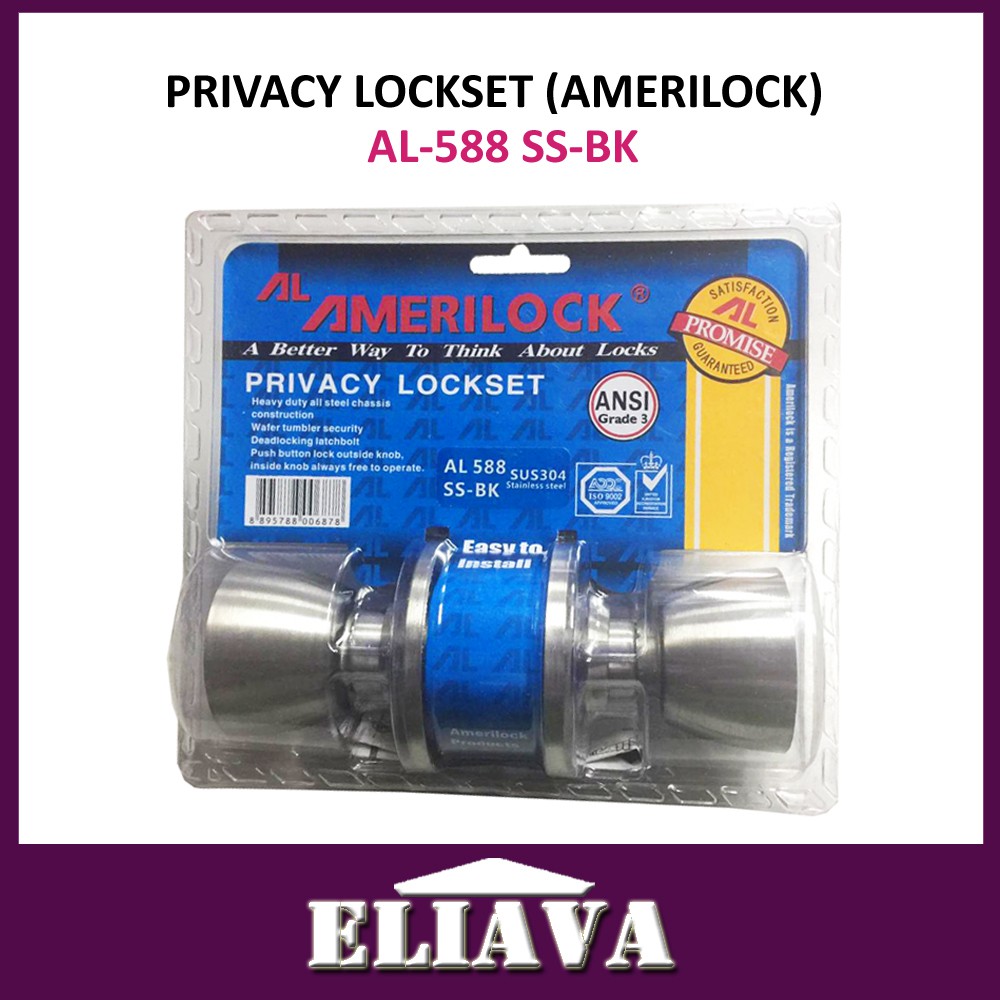 Amerilock Privacy Lockset AL-588 (Best for Toilets - no keys) | Shopee ...
