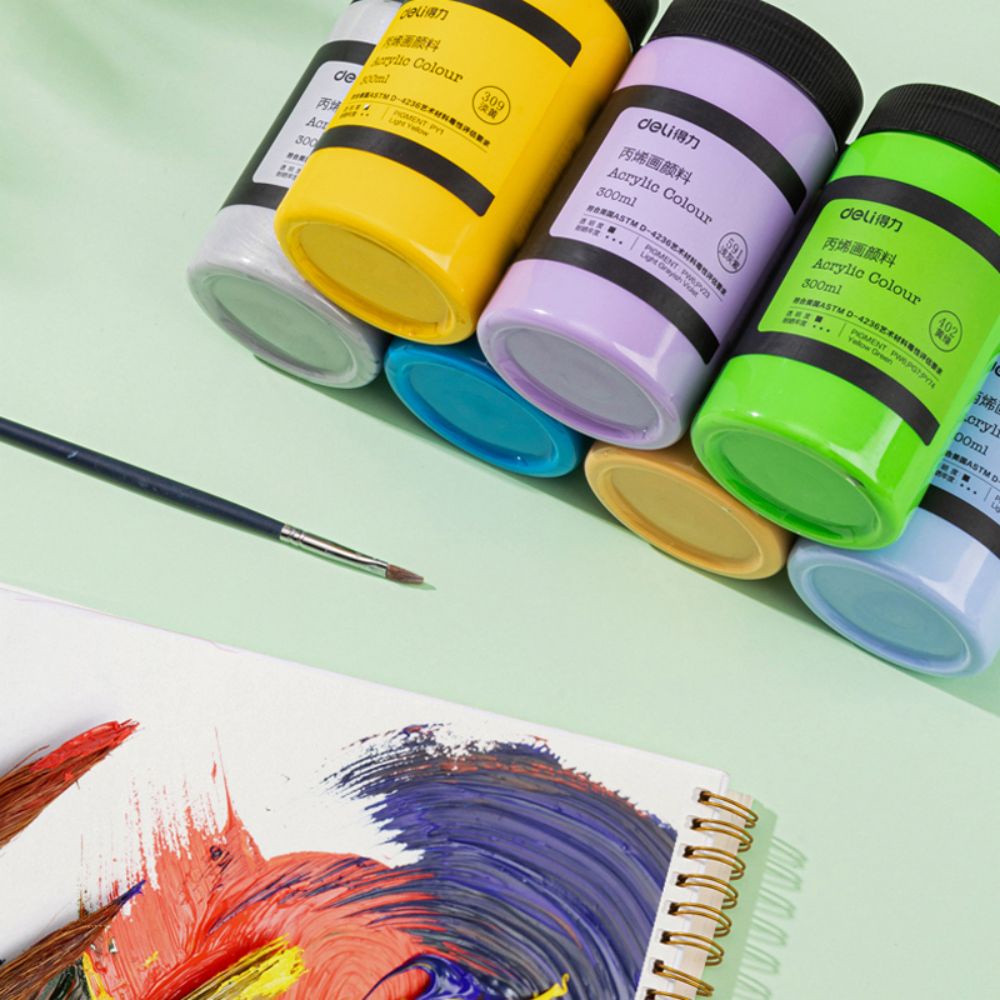 Deli Acrylic Paint 300ML Professional Watercolor Art Painting Poster ...