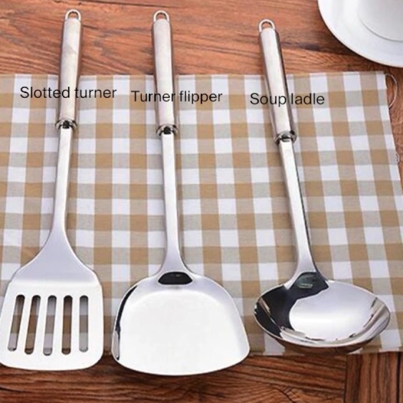 Cooking Soup Ladle frying Spatula Stainless Steel kitchen utensils ...