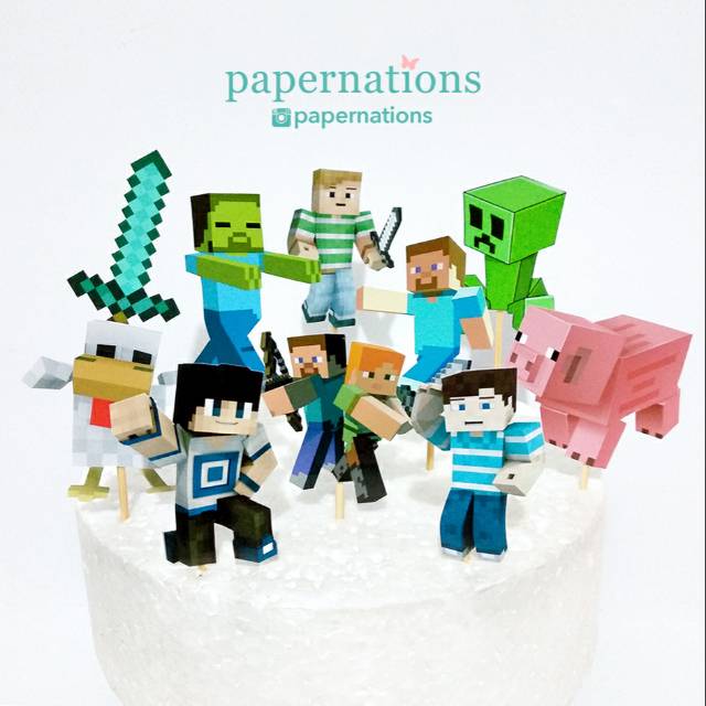 Minecraft Figures Cupcake Topper / Minecraft Topper / Minecraft Cake ...