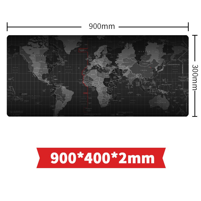 World Map Mouse Pads Extended Gaming Mouse Mat Non-Slip Rubber Base ...
