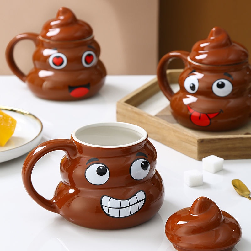 Cute poop mug funny ceramic shit-shaped cup personality bizarre poop ...