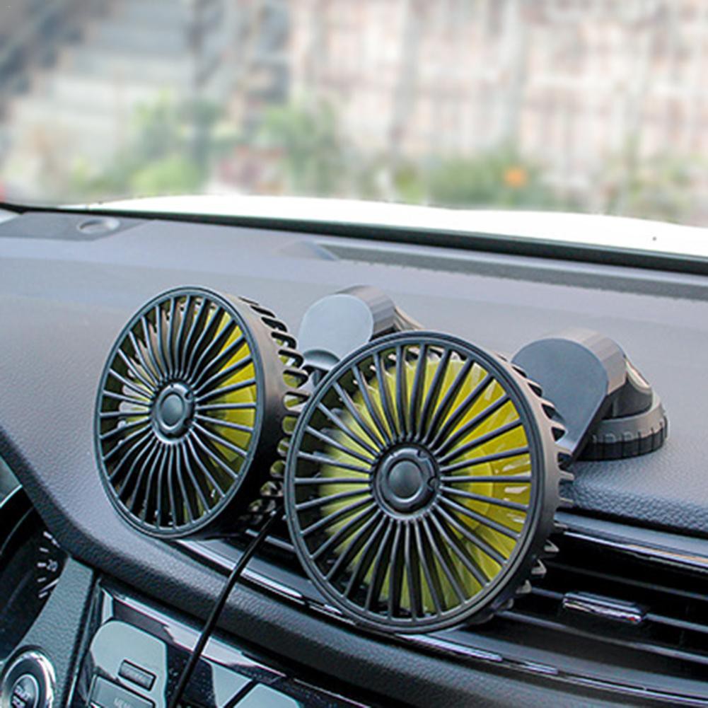 [magich] Car Dual Head Fan Portable Electric Fan Vehicle Mounted USB ...